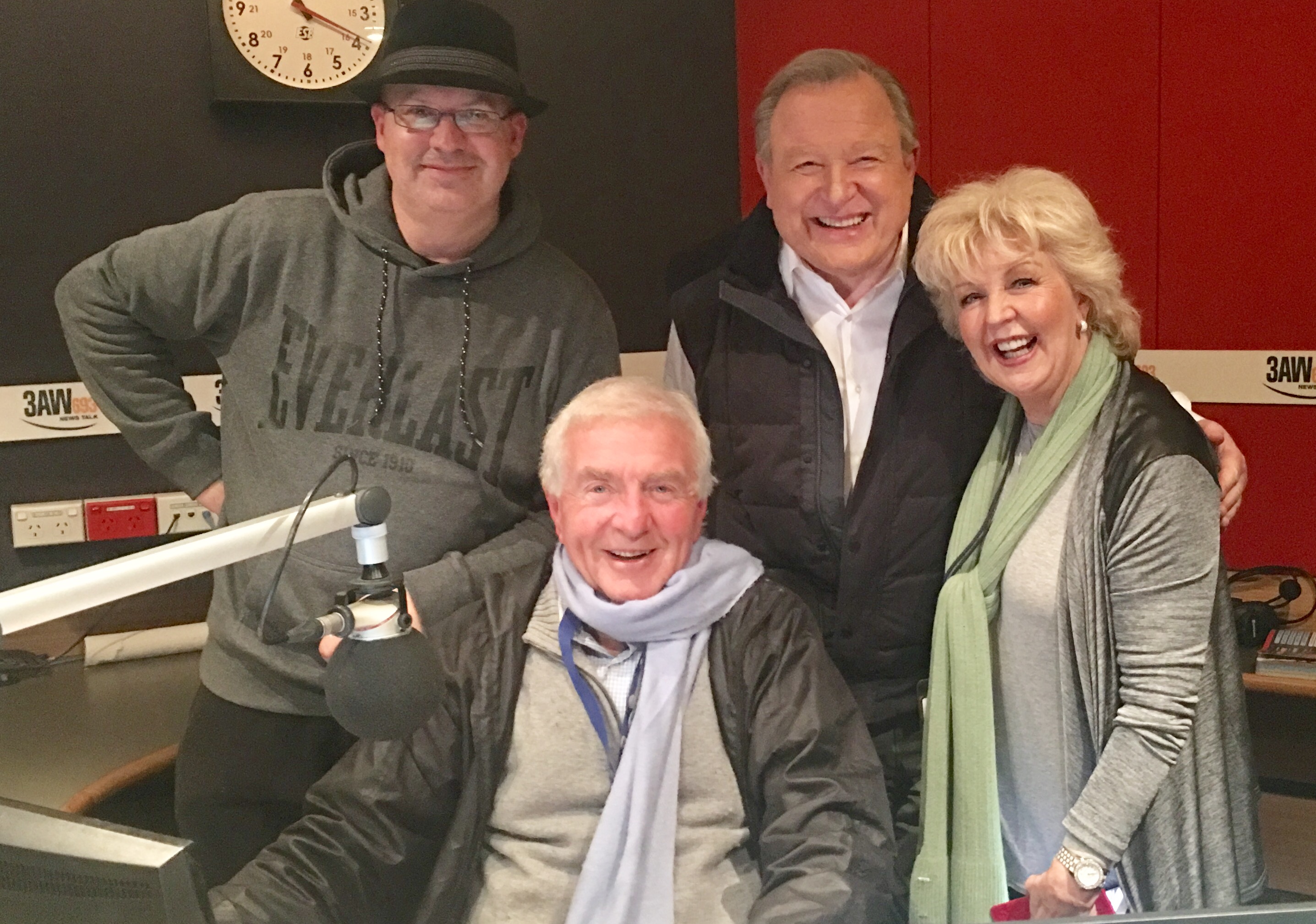 Patti Newton and Peter Hitchener with Phil and Simon. - 3AW