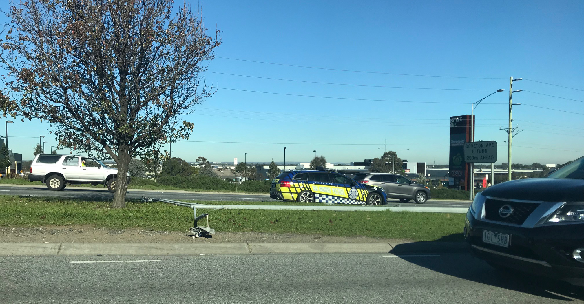 'The pole came down on the car': Police pursuit comes to abrupt halt in ... 'The pole came down on the car': Police pursuit comes to abrupt halt in ...