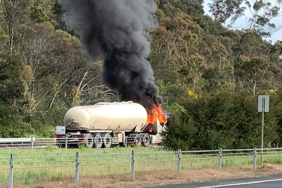 Truck fire causes delays on the Calder Freeway