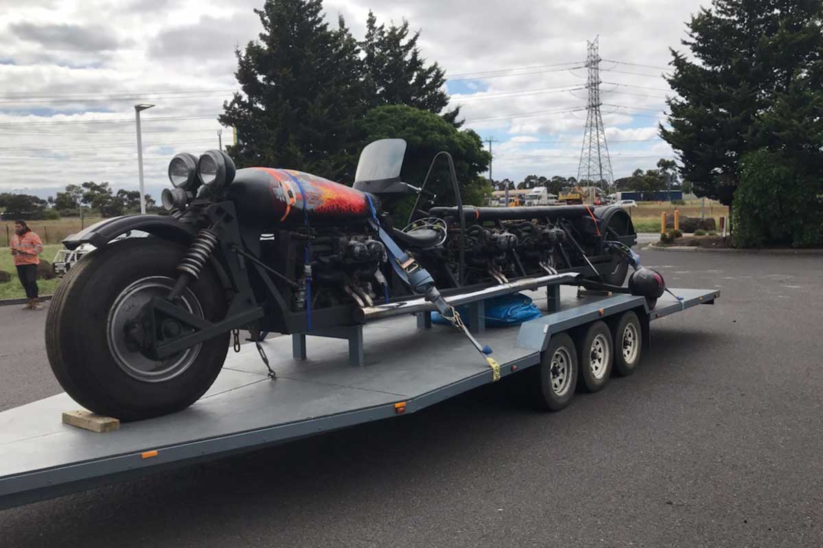 The 'largest motorbike in the world' is on the way to Daylesford!