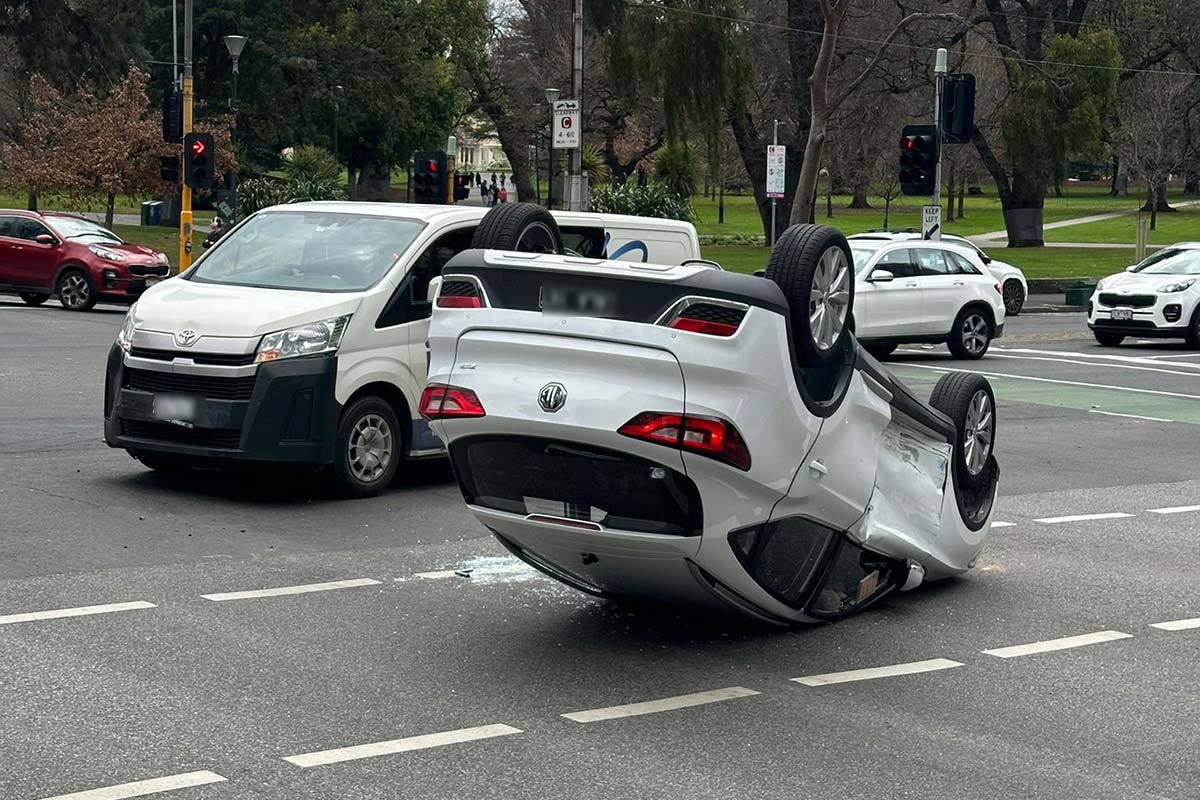 Car crash closes Exhibition Street