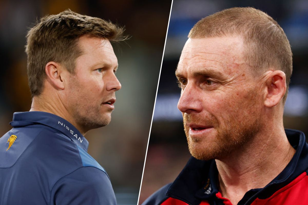 Sam Mitchell responds to Simon Goodwin's comments on Finn Maginness