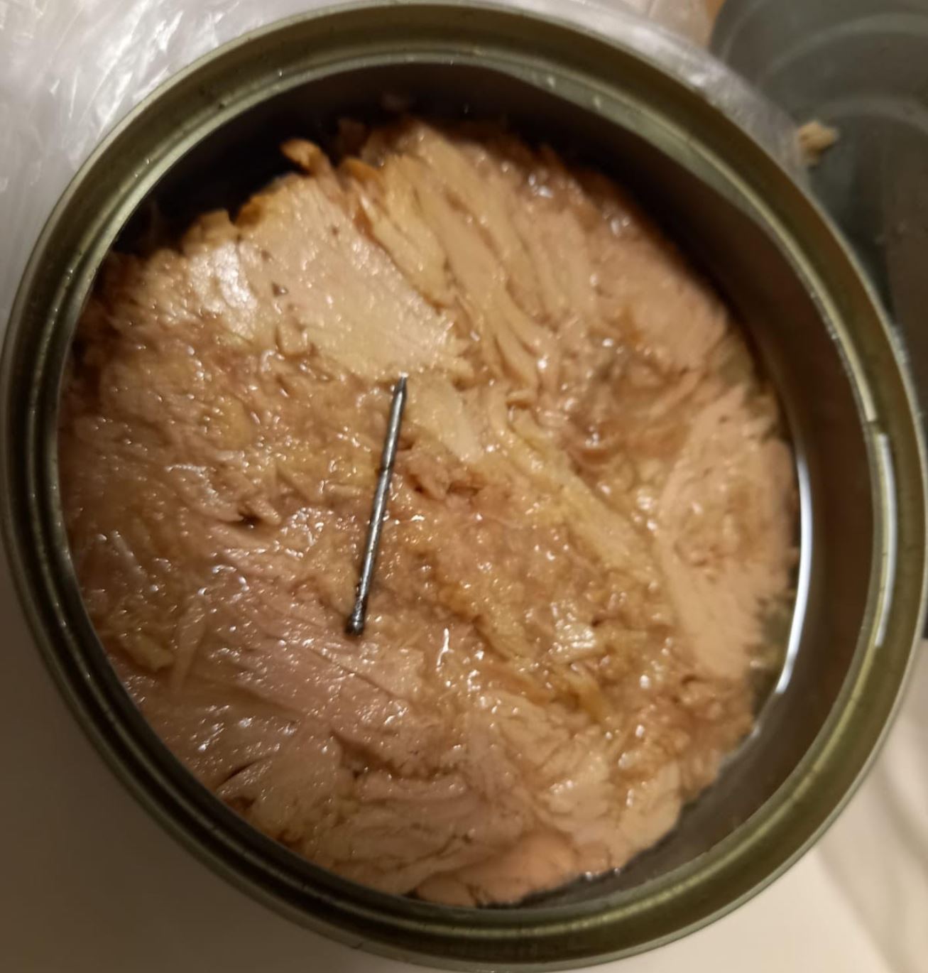 Caller describes shock after finding nail in canned tuna